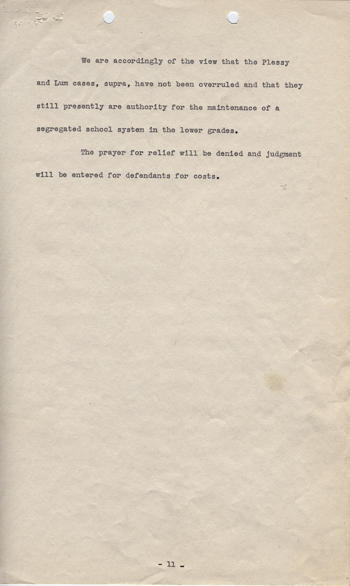 Opinion in Brown v. Board of Education of Topeka (08/31/1951 ...