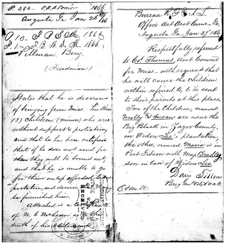 Freedmen’s Bureau Transportation Records: Letters of “Sold” Former ...