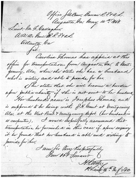 Freedmen’s Bureau Transportation Records: Letters of “Sold” Former ...