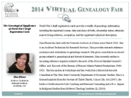 2014 National Archives Virtual Genealogy Fair Rediscovering Black History