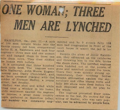 Lynching of Women in United States Blog Series: The Lynching of Belle ...