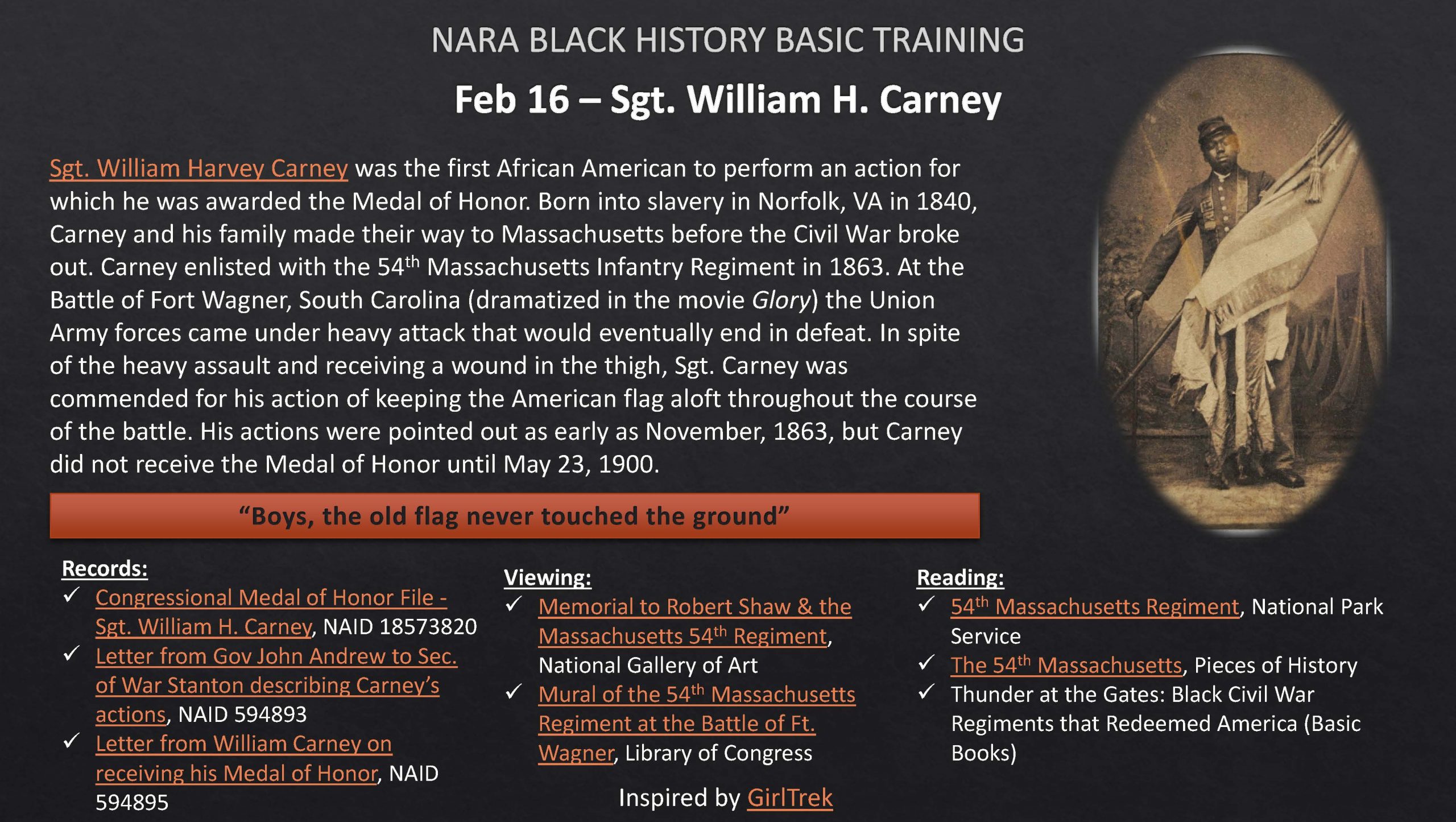 Feb 16 – William Carney – Rediscovering Black History